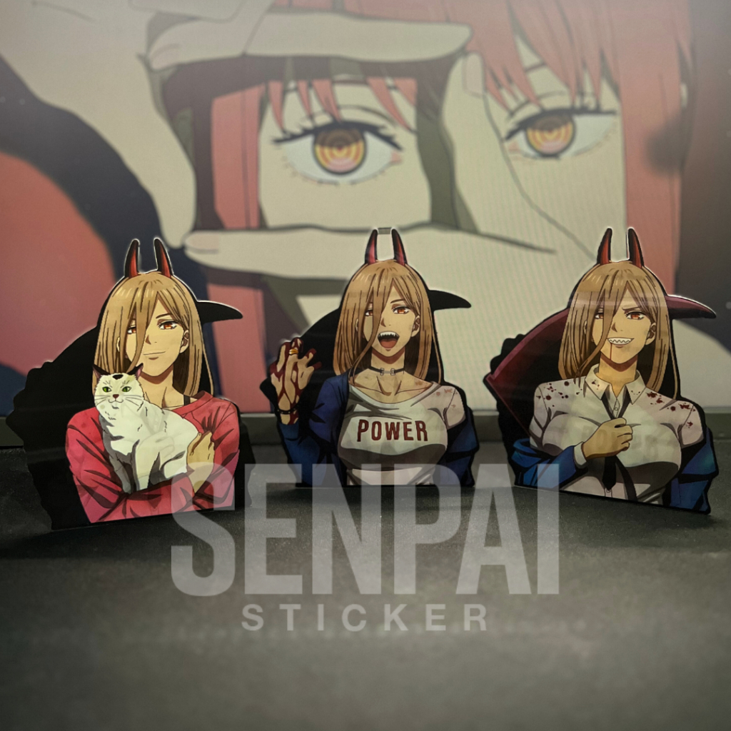Jual Chainsaw Man SENPAI STICKER Stiker Anime 3D TER MURAH Denji Power ...
