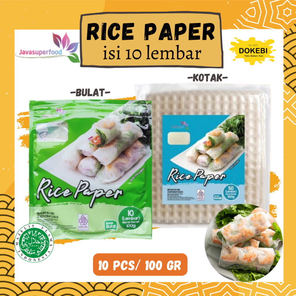 Jual RICE PAPER / Banh Trang High Quality Rice Paper 100 GR / 10 Lembar ...
