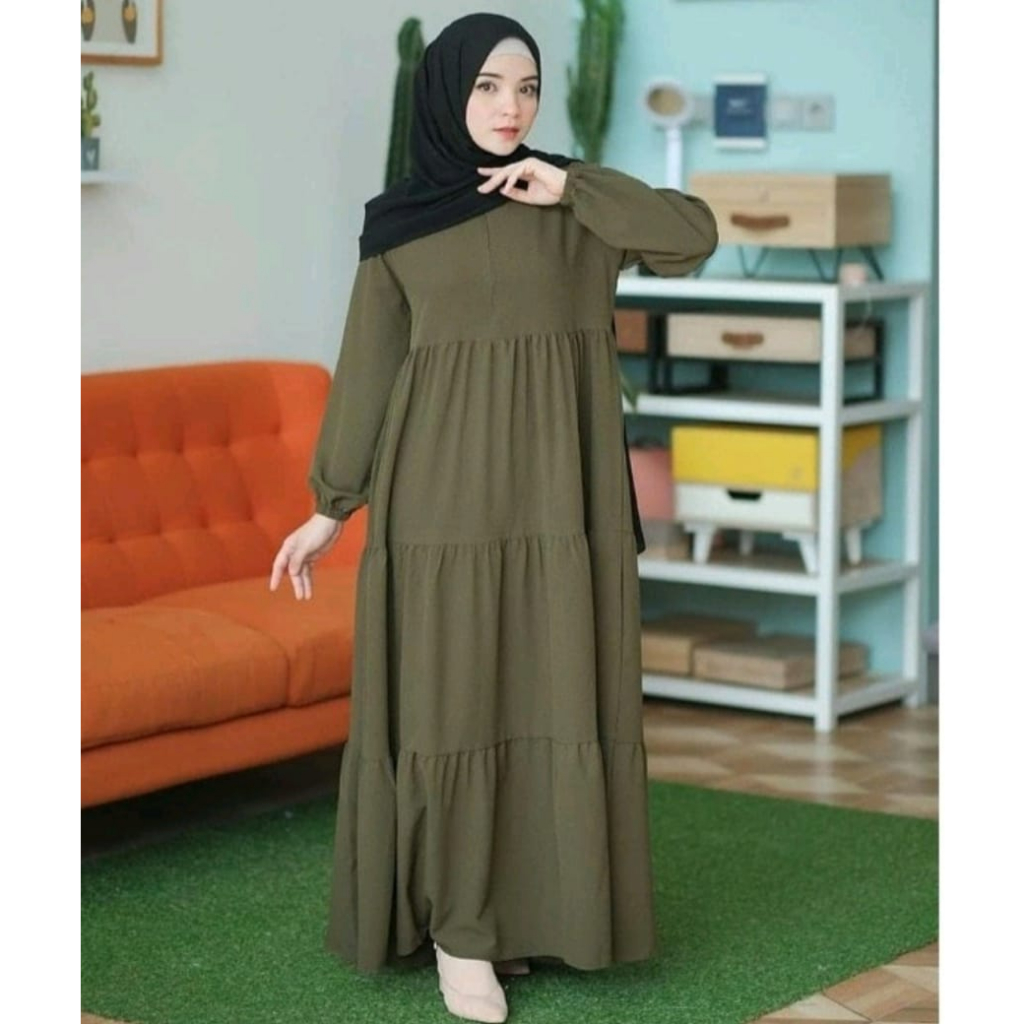 Jual GAMIS REMPEL SUSUN POLOS / GAMIS REMAJA POLOS / GAMIS SUSUN 3 ...