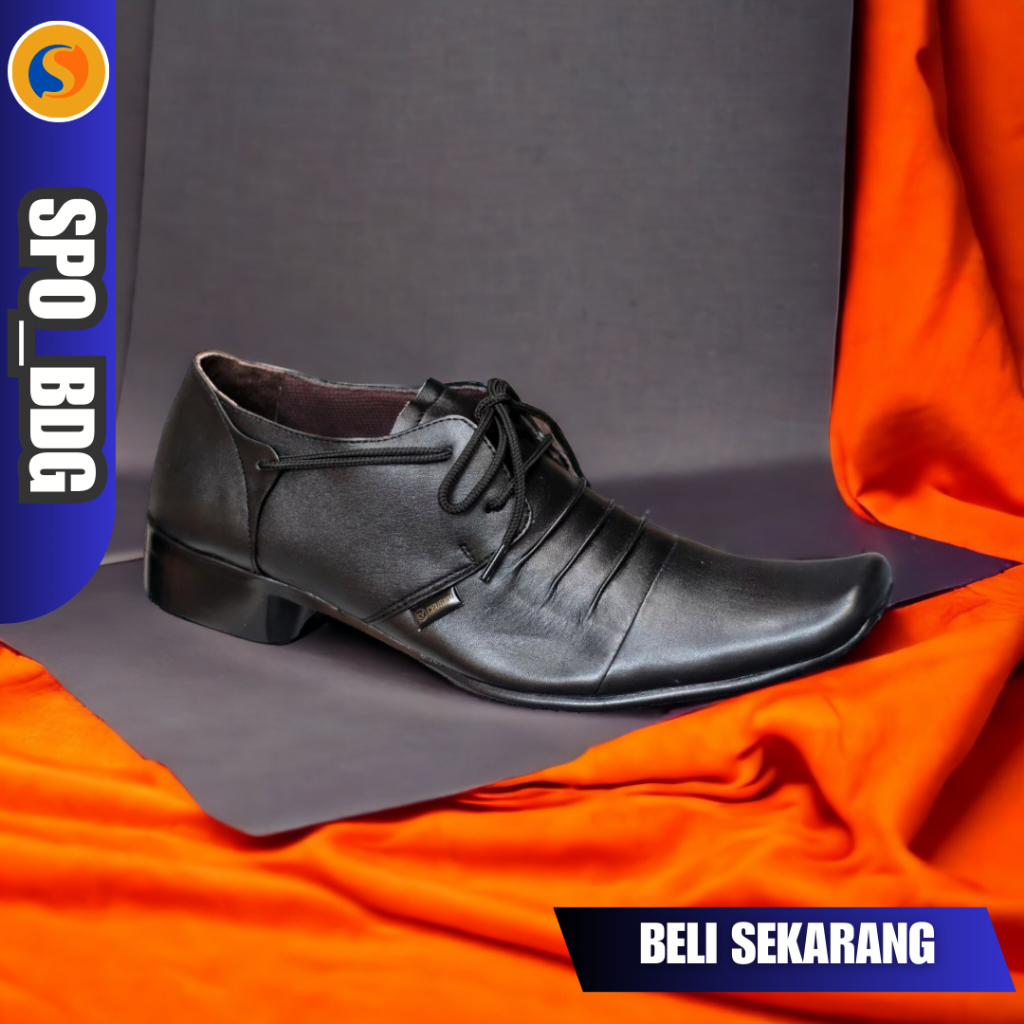 Jual Sepatu Pantofel Formal Pria Kulit Asli Hitam Kerja Kantor Pentofel ...