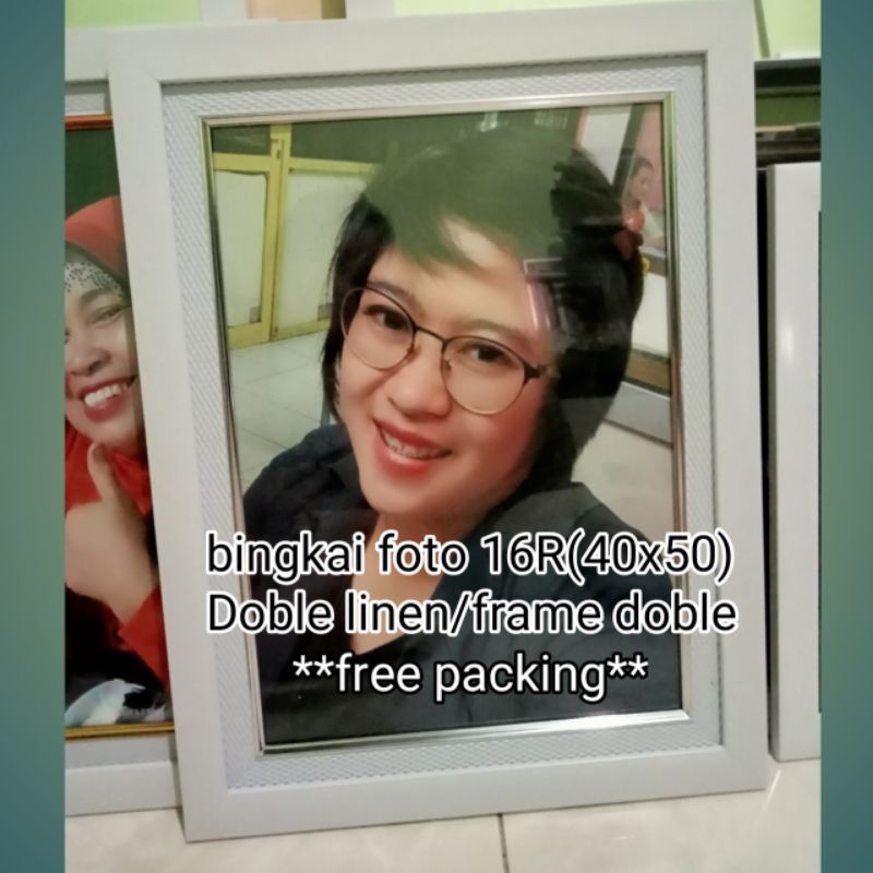 Jual bingkai foto 16R(40x50) Doble linen*free packing* | Shopee Indonesia