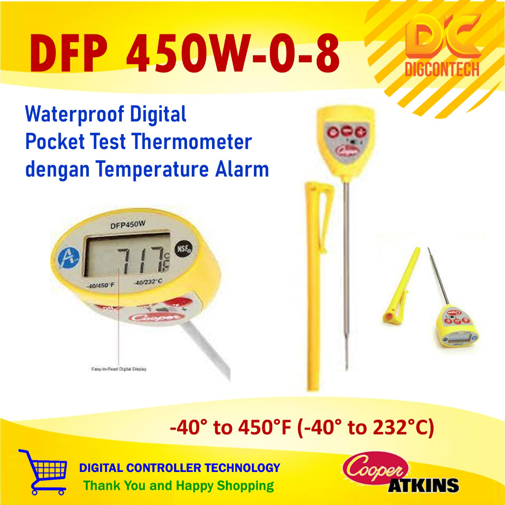 Jual Cooper Atkins Digital Pocket Test with Temperature Alarm DFP450W ...