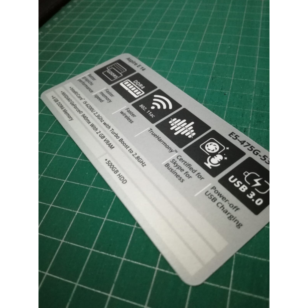 Jual Stiker Spesifikasi Laptop Acer Aspire E14 | Shopee Indonesia