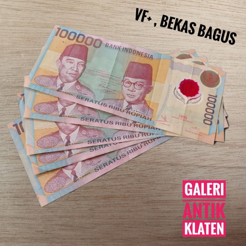 Jual Bekas Bagus Asli 100.000 Rupiah Sukarno Hatta Mawar Rp 100000 Uang ...