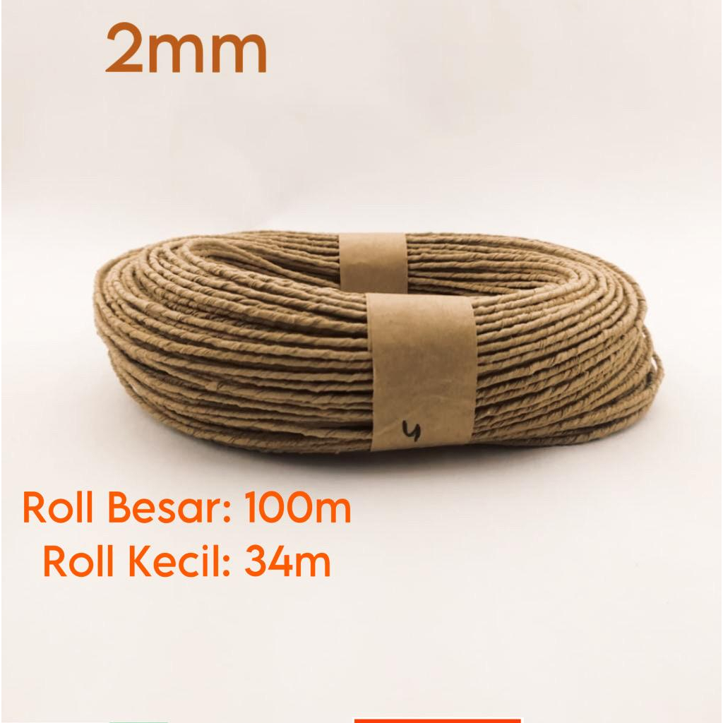 Jual TALI KERTAS KRAFT PAPERBAG S4 2MM TALI KERAJINAN TALI TAS PAPER ...