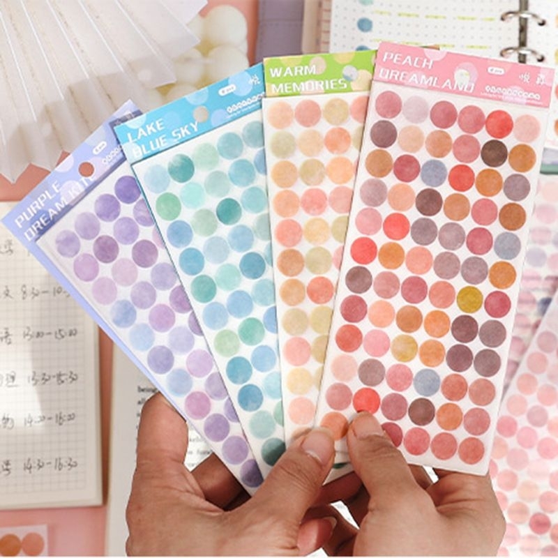 Jual 6 LEMBAR DOT LABEL TRANSPARAN / 6 LEMBAR STIKER DOT TRANSPARAN ...