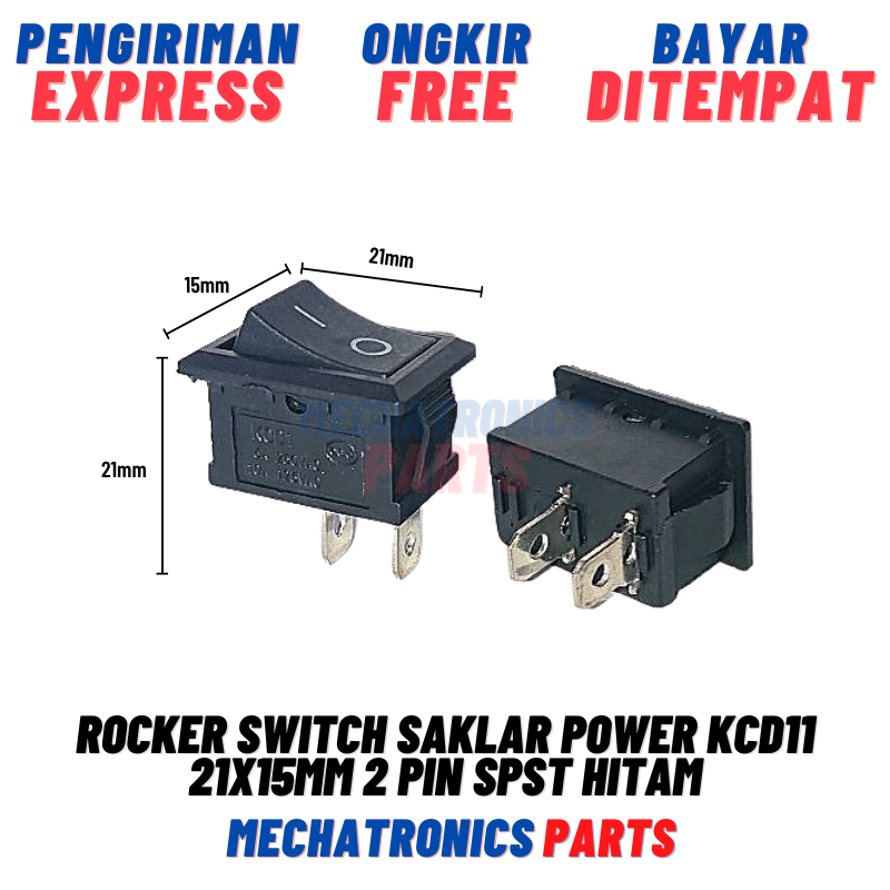 Jual ROCKER SWITCH SAKLAR POWER KCD11 15X20MM 6A 250VAC 10A 125VAC 2 ...