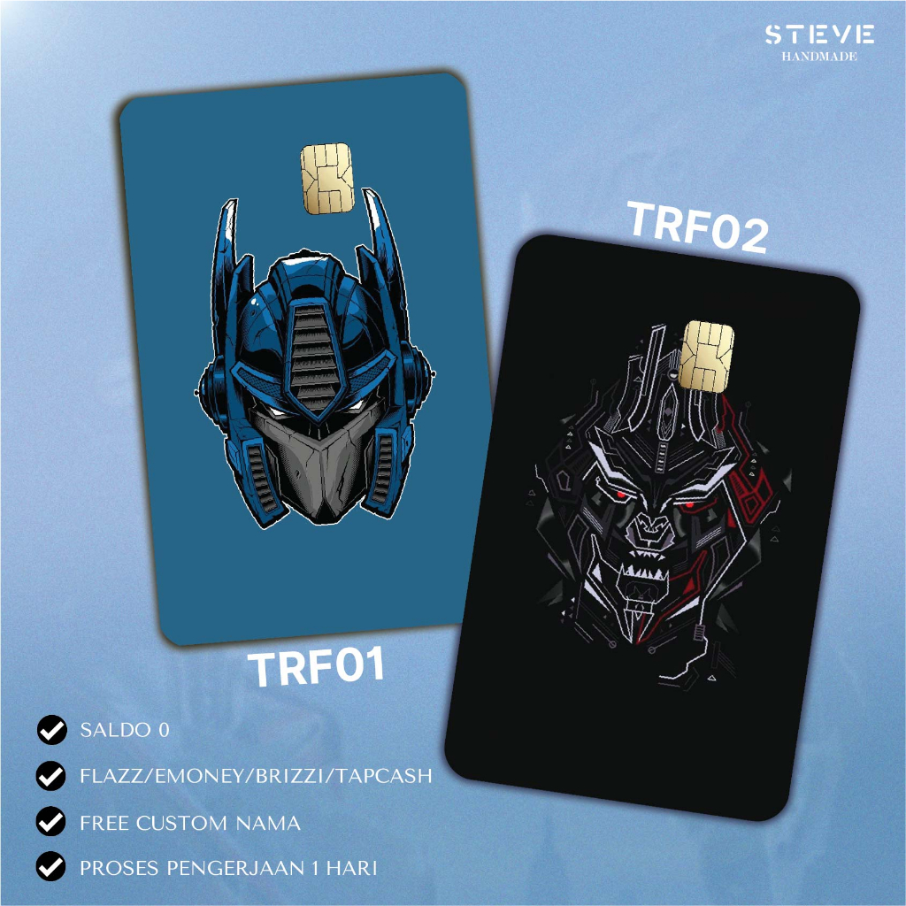 Jual Flazz Gen 2 Emoney Brizzi Tapcash Transformers Edition Custom Nama UV Print | Shopee Indonesia