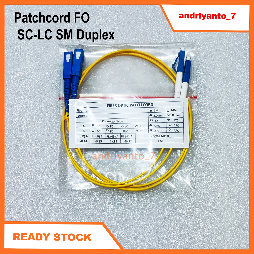 Jual Patchcord FO SC - LC 1 Meter Singlemode Duplex | Shopee Indonesia