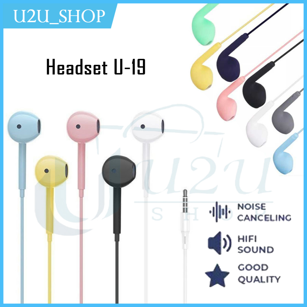 Jual Headset U19 Macaron - Handsfree Macaron Matte Color - Jack 3.5mm ...