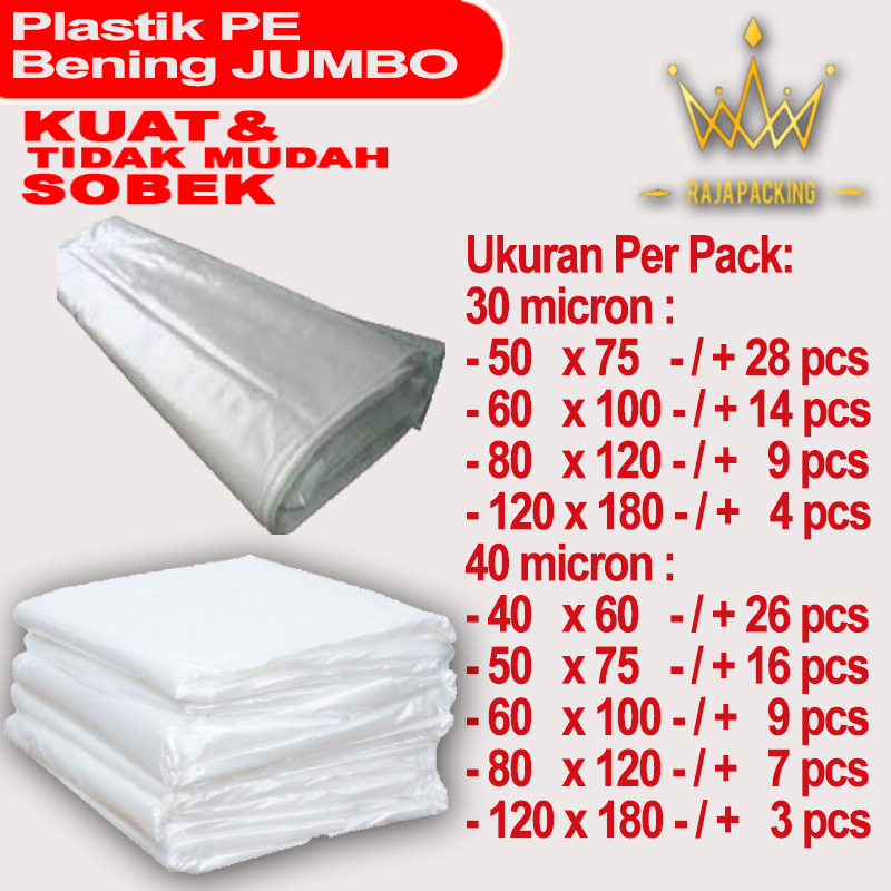 Jual Plastik Bening PE JUMBO I Plastik Pembungkus Bening NON RECYCLE ...