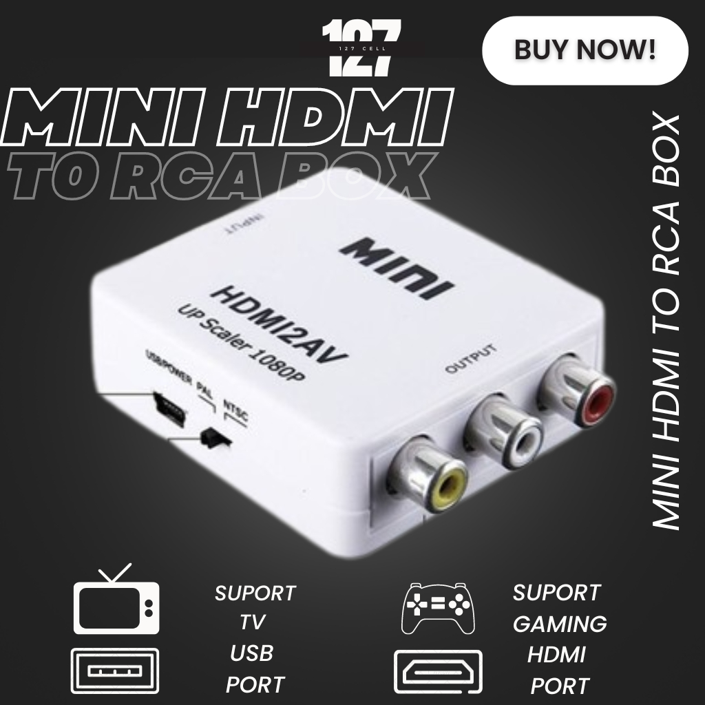 Jual HDMI Mini To AV Converter Adapter High Definition 1080P Plug ...