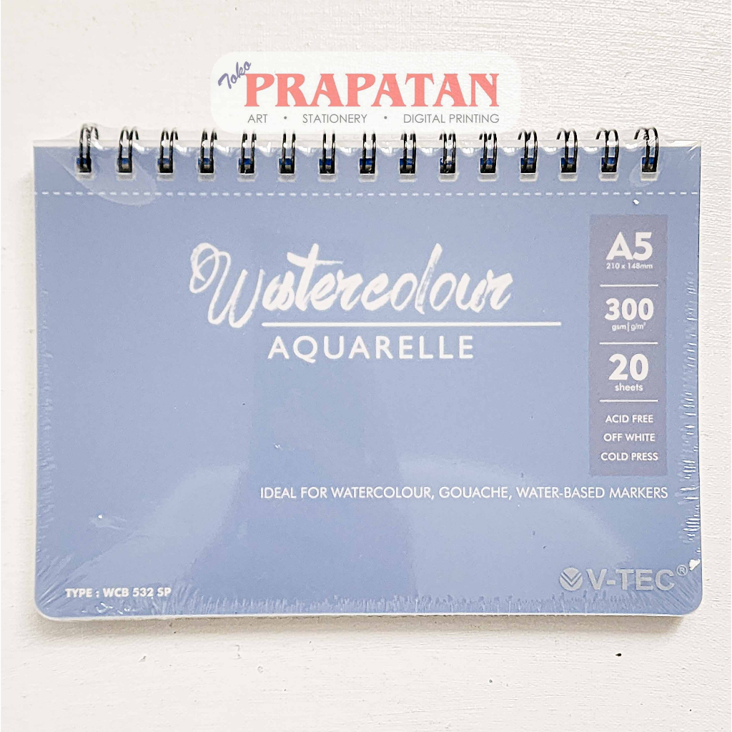 Jual V-TEC Spiral Watercolor Book Pad A5 | Buku Cat Air | Shopee Indonesia