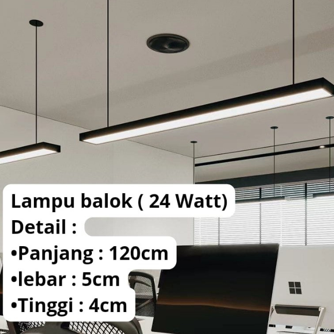Jual Lampu Gantung LED Downlight Plafon Lampu Kerja Office Kantor ...