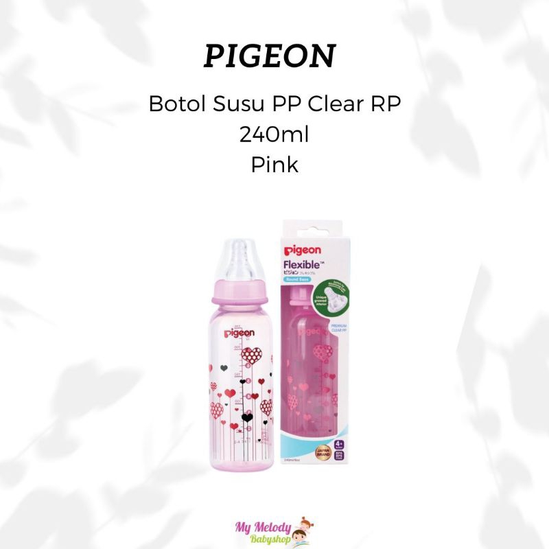 Jual Pigeon Botol Susu PP Clear RP 240ml Pink/Botol Susu Anak | Shopee ...