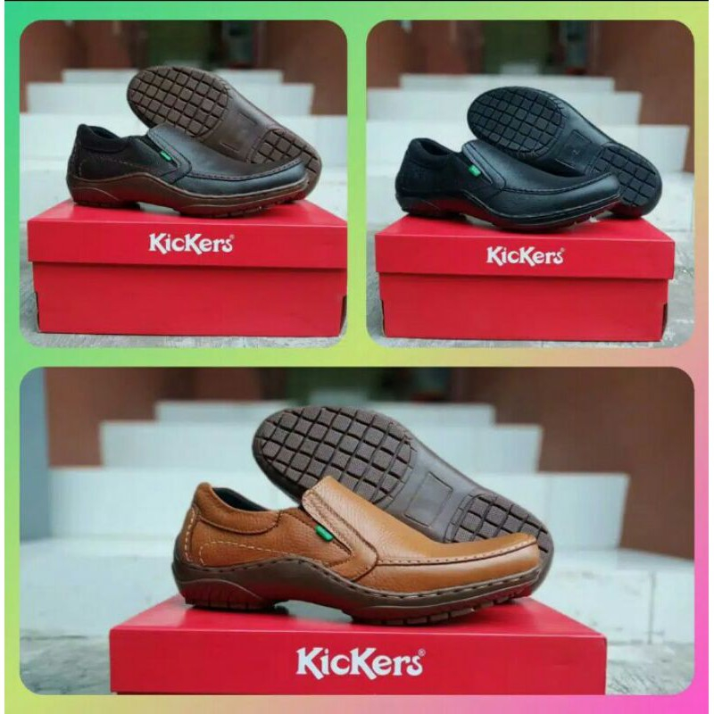 Jual Sepatu Kickers 275 Pria Pantofel Dinas Kantor Kulit Formal Slip on ...