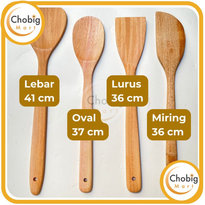 Jual CHOBIG Sutil Sendok Spatula Sodet Solet Kayu Mahoni Jati Wooden ...