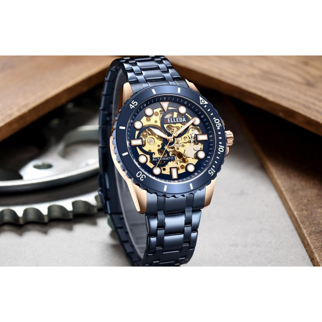 Jual Jam Tangan Rantai Pria Belleda Matic Type 9352 Tanggal Aktif Free ...