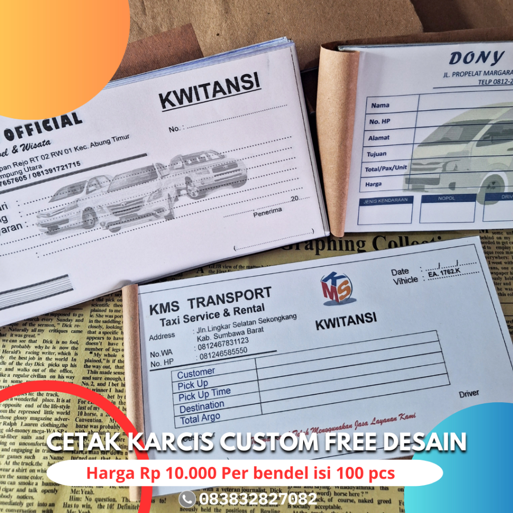 Jual KWITANSI CUSTOM 2 PLY FREE DESAIN UKURAN 1/3 FOLIO ISI 100 LEMBAR ...