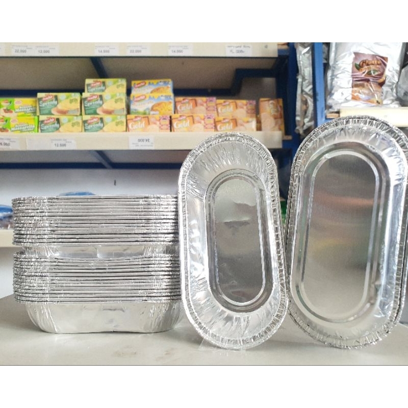Jual Wadah Alumunium Foil OX 6005 Pcs/ Alufoil Cup / Alumunium Tray Oval | Shopee Indonesia