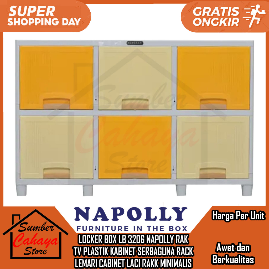 Jual [Kargo] NAPOLLY LOCKER BOX LB 3206 RAK TV SUSUN 2 PLASTIK KABINET ...