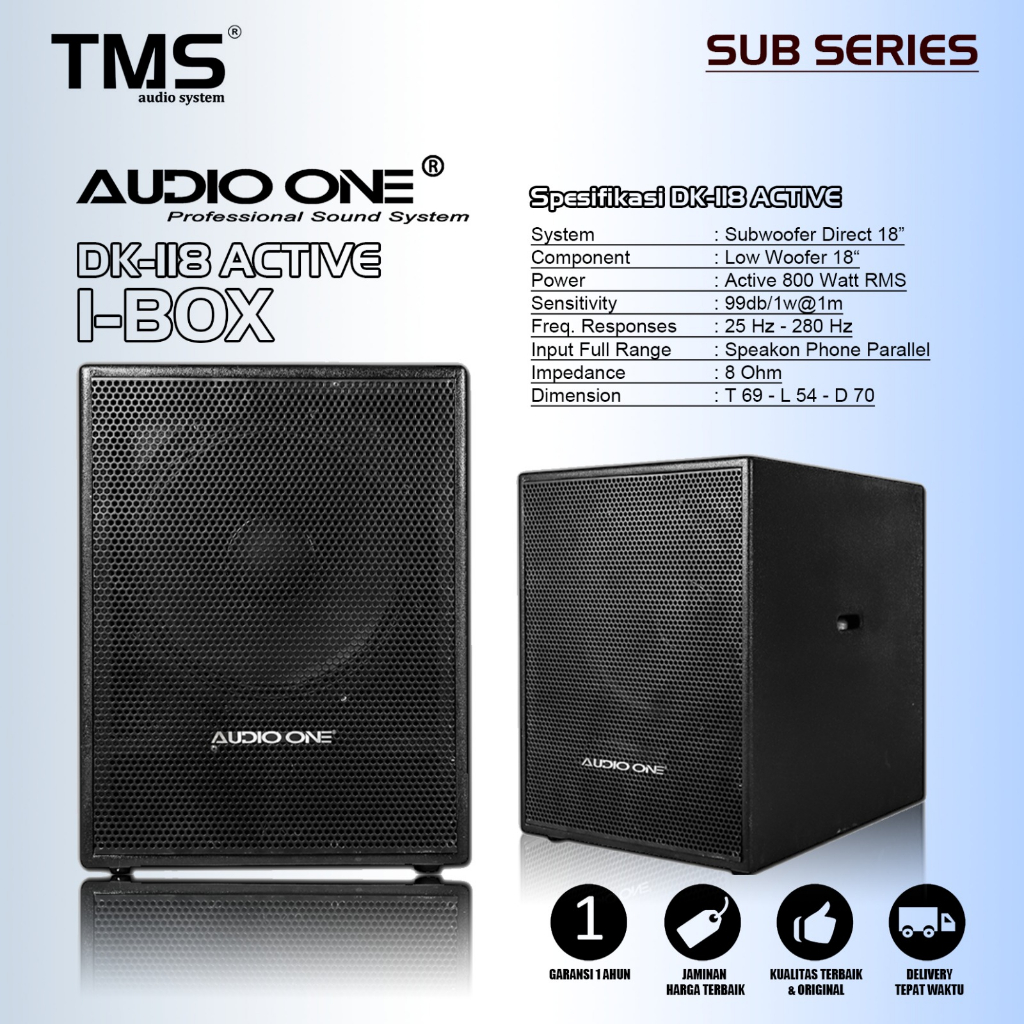 Jual ( 1 BOX ) Subwoofer Aktif Pasif 18 inch Audio One DK-118 Original Garansi Resmi | TMSAUDIO ...