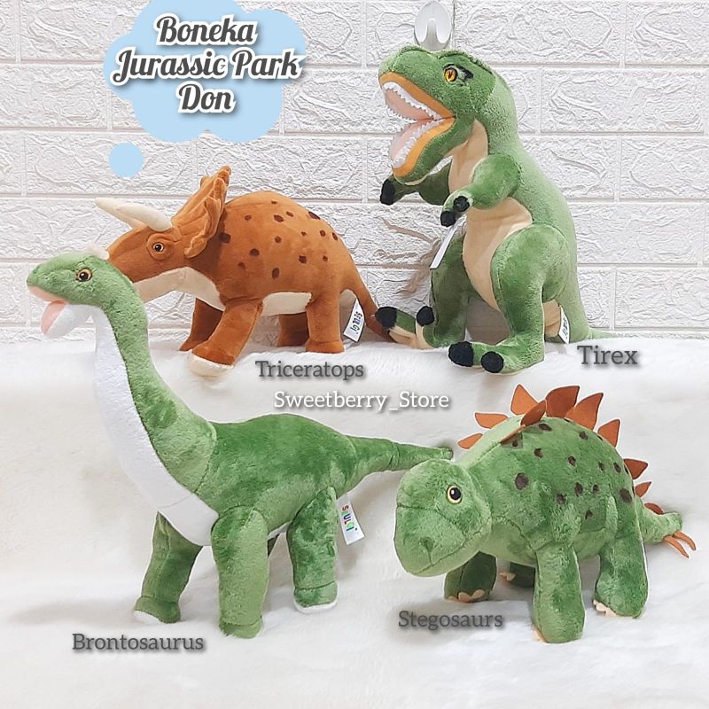 Jual New Boneka Premium Jurassic Park Don Triceratops Brontosaurus ...