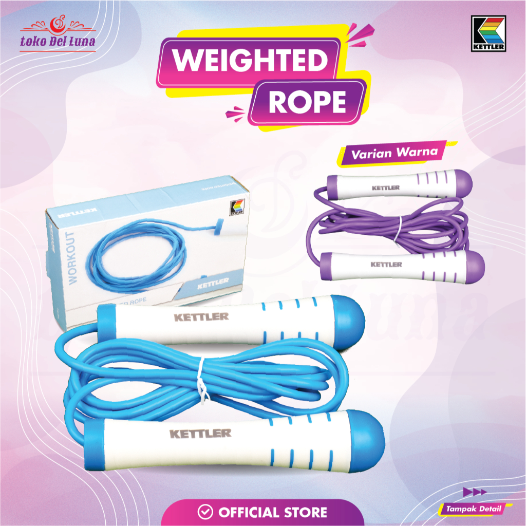 Jual KETTLER Weighted Rope Tali Skipping Dengan Pemberat | Shopee Indonesia