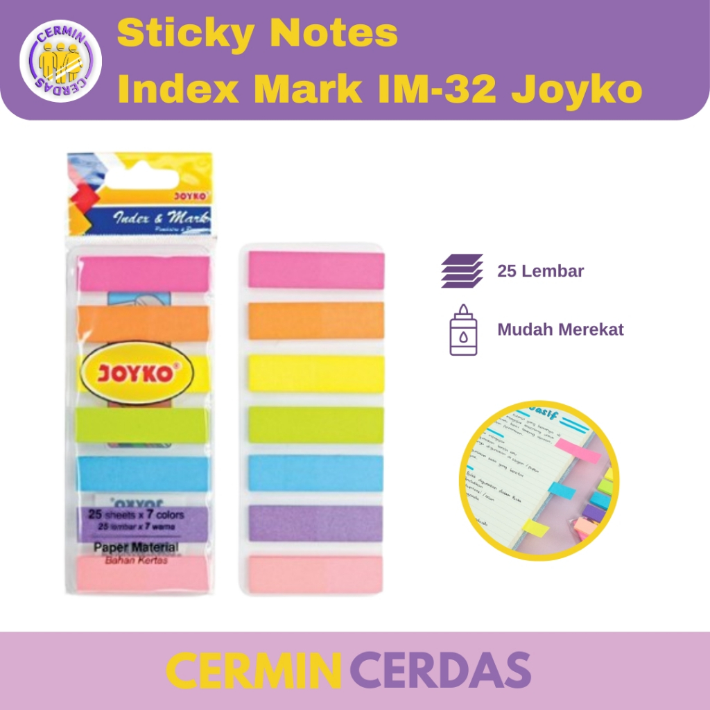 Jual Index Mark IM-32 Joyko Plastik Sticky Notes Penanda Pembatas Buku ...