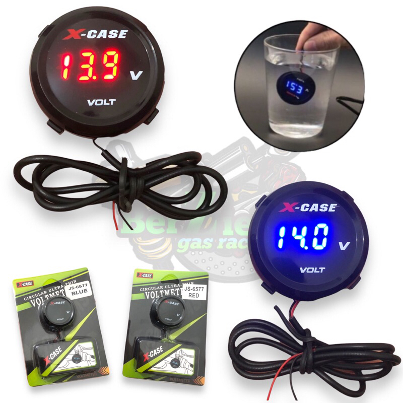 Jual Voltmeter Mini Bulat Xcase 6577 Pengukur Aki Digital Motor ...