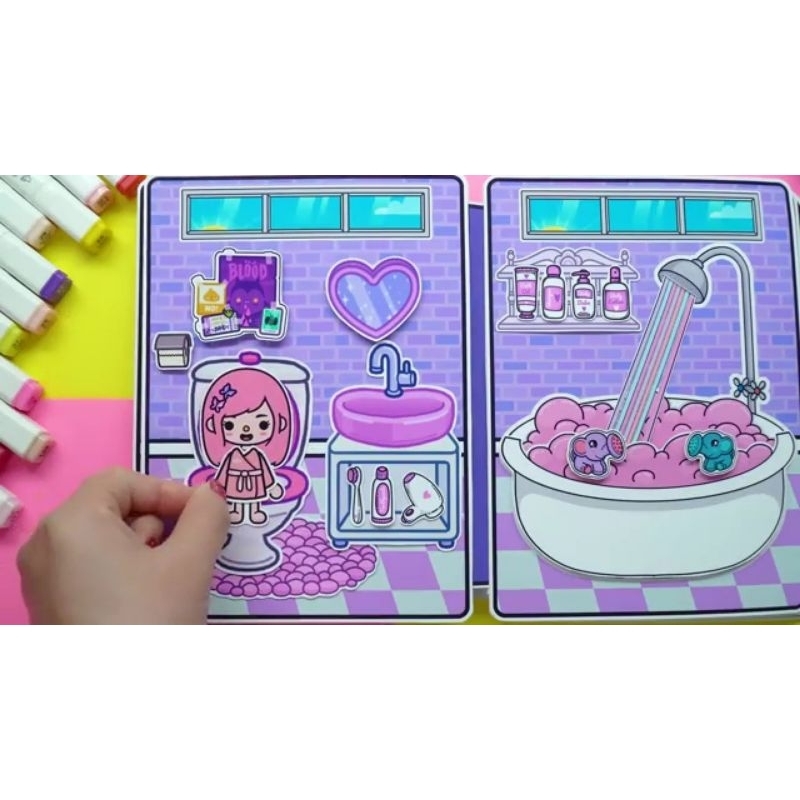 Jual Toca Boca Mainan Edukasi Paper Book Paper Doll Toca Purple House ...