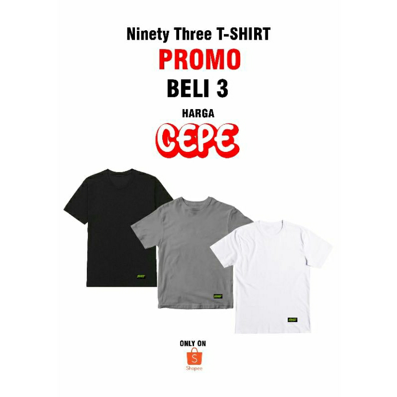 Jual ninetythree kaos polos | Shopee Indonesia