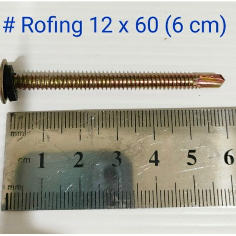 Jual Baut Roofing 12 x 60 6cm Baud Skrup Sekrup Baja Ringan Kuning | Shopee Indonesia