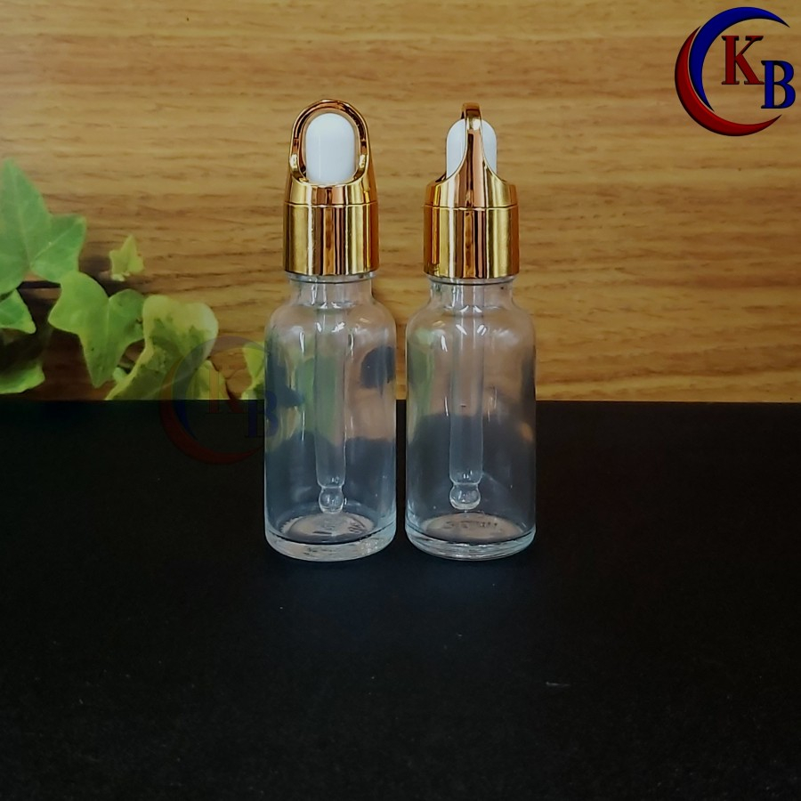 Jual BOTOL PIPET 20 ML SERUM TETES COVER / BOTOL KACA CLEAR TEBAL 20M ...