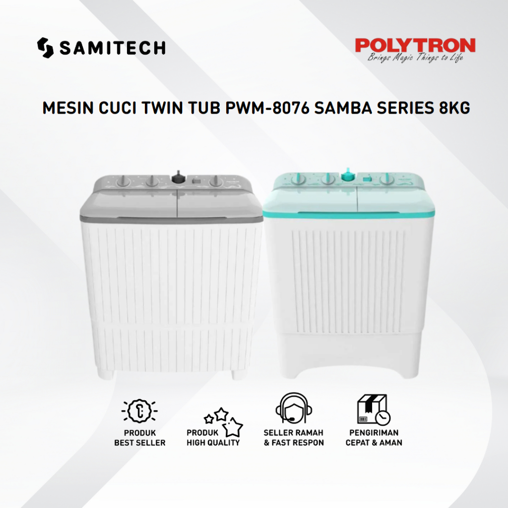 Jual MESIN CUCI POLYTRON PWM-8076 PWM 8076 8KG BERGARANSI | Shopee ...