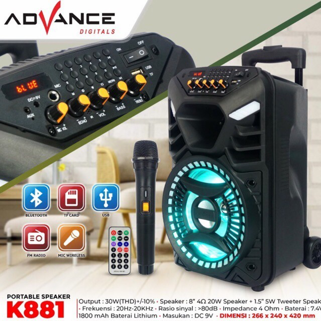 Jual Speaker meeting portable Advance K 881 ( 8inch ) | Shopee Indonesia