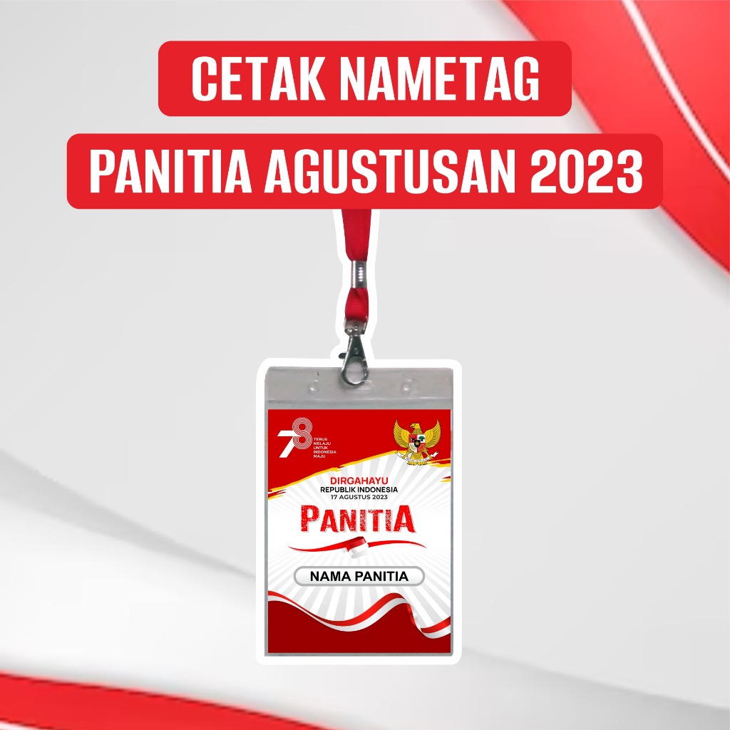 Jual Paket Nametag Panitia Kemerdekaan 17 Agustus dan Nametag plus Tali ...