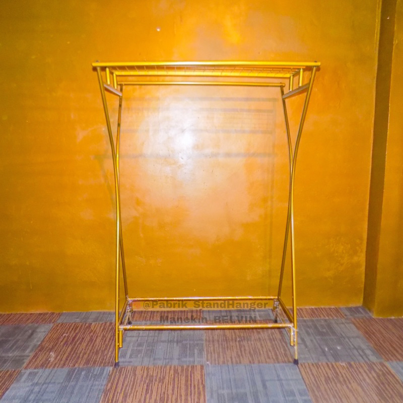 Jual StandHanger 2 Sisi Gold // Display Baju Mewah // Display Baju Gold ...