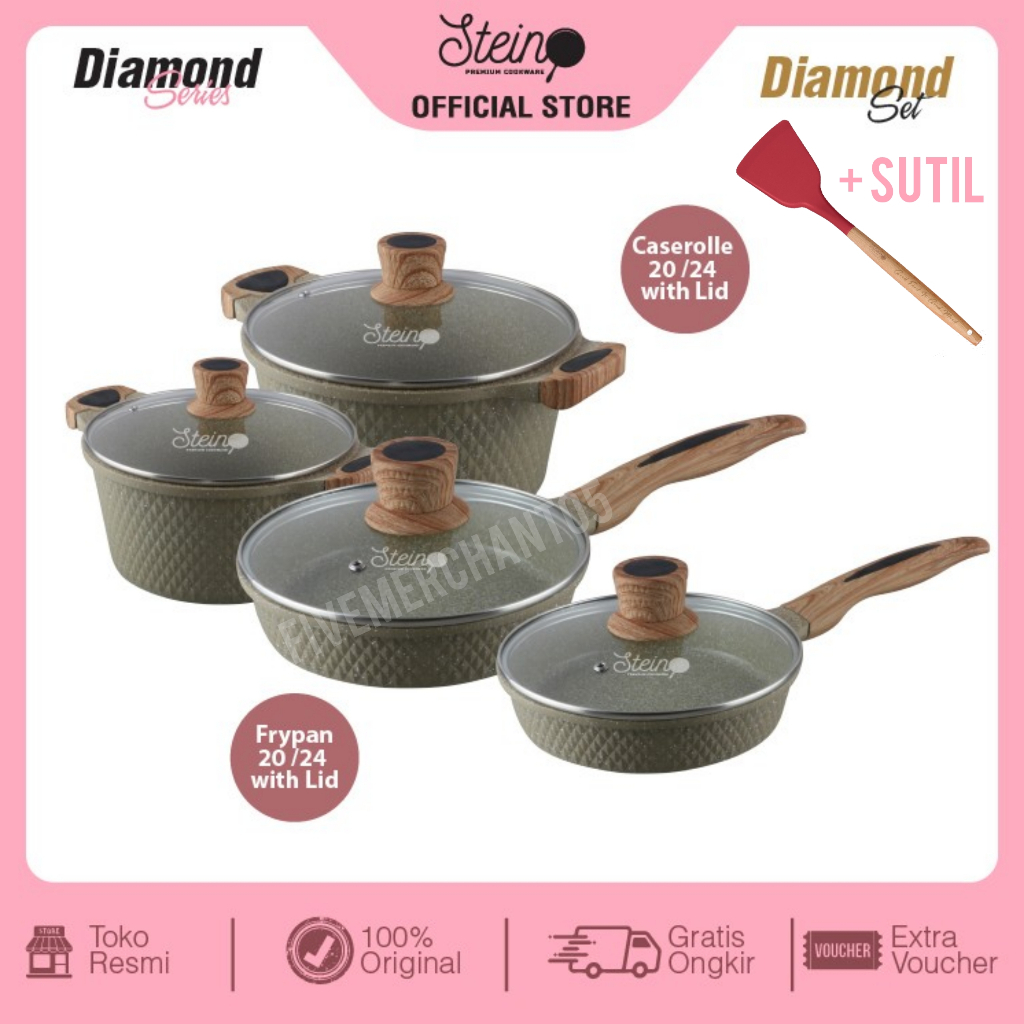Jual Panci Steincookware Paket Diamond Set Stein Diamond Series Granite ...