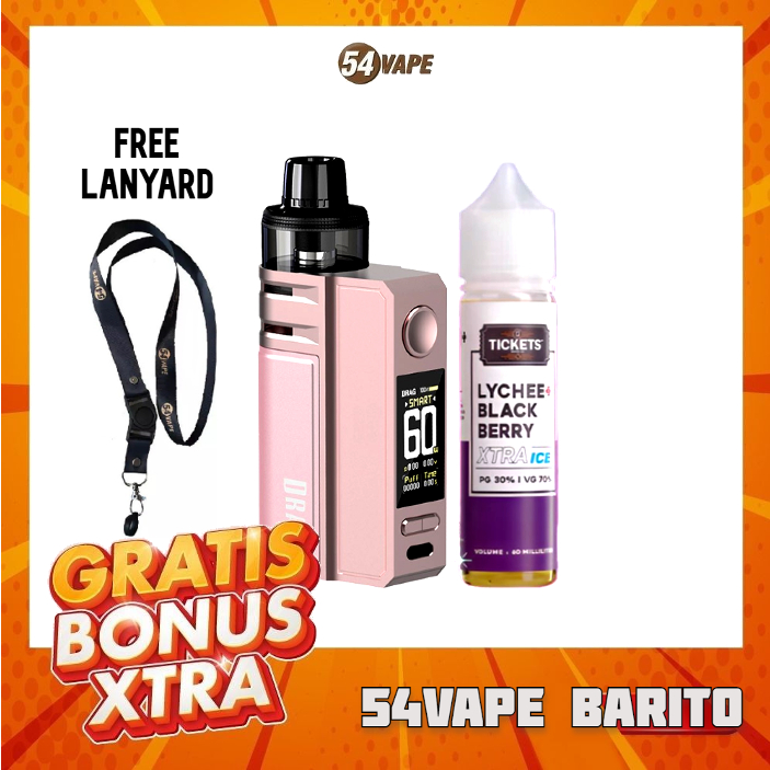 Jual Voopoo Drag E60 Kit Authentic + Liquid Ticket 60ml Free Lanyard ...