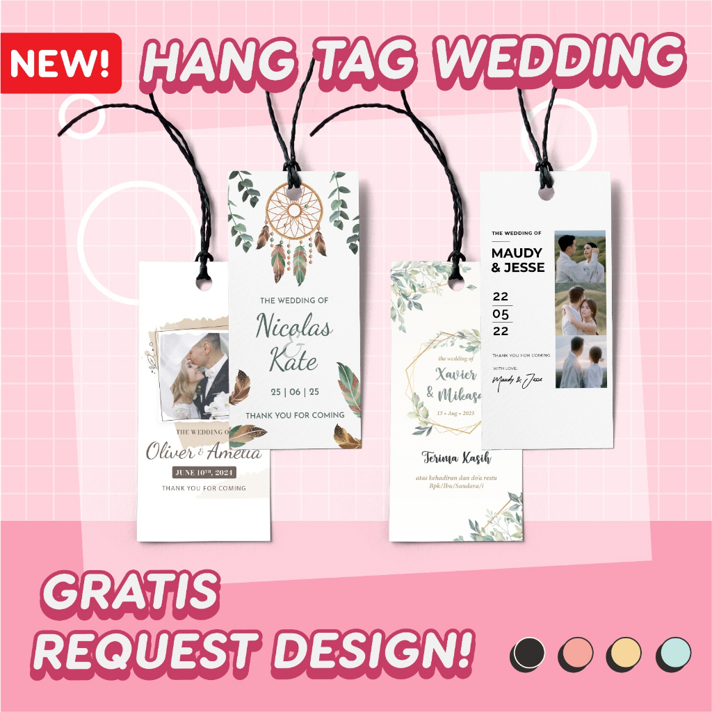 Jual Hang Tag Souvenir Pernikahan Custom 1 Sisi Kartu Ucapan Souvenir ...