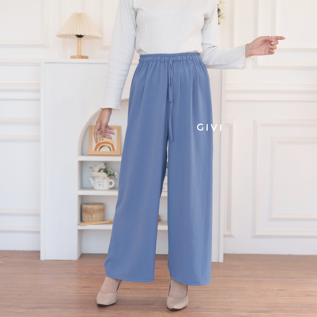 Jual Daily kulot Highwaish crinkle | kulot tali serut crinkle airflow ...