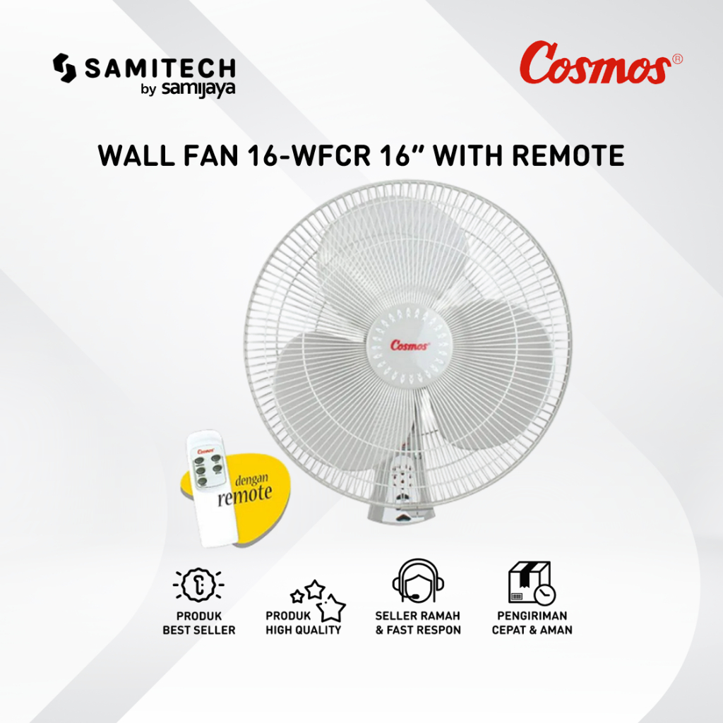 Jual KIPAS ANGIN DINDING - WALL FAN COSMOS 16WFCR / 16 WFCR REMOTE 16 ...