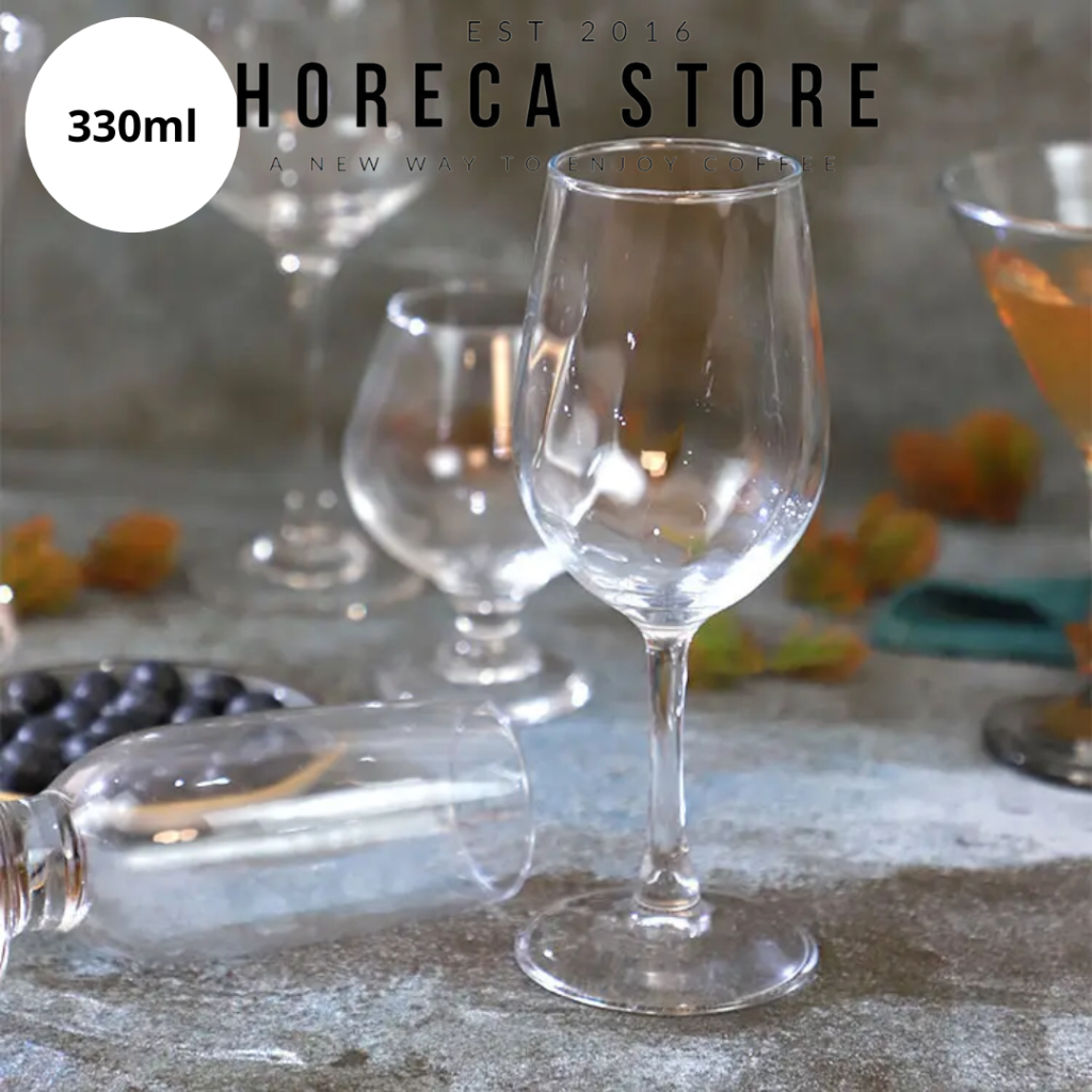 Jual Gelas Wine Kaca Bening 330 ml / Wine Glass / Drink Glass Cafe Kafe ...