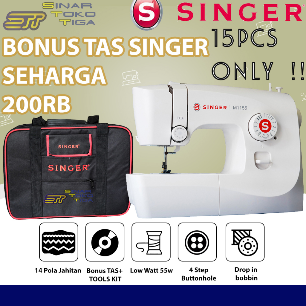 Jual FREE GUNTING + TAS | SINGER M 1155 MESIN JAHIT PORTABLE M1155 ...