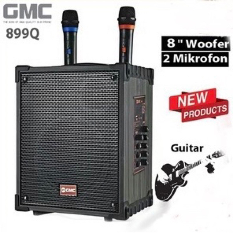 Jual Speaker portable 8 inch GMC 899Q + 2 Mic microphone. Ampli meeting ...