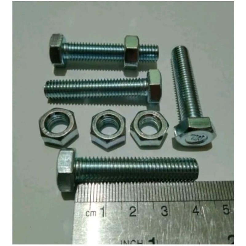 Jual BAUT + MUR PUTIH BMP M8 X 40 MM GALVANIS ( KUNCI 13 ) | Shopee Indonesia