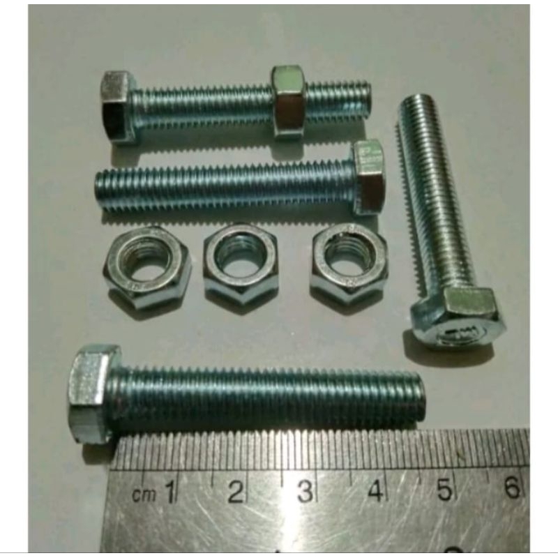 Jual BAUT MUR PUTIH BMP M8 X 45 MM GALVANIS ( KUNCI 13 ) | Shopee Indonesia