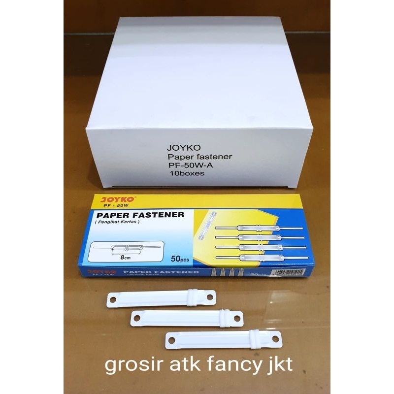 Jual ( 10 pak ) PF 50W Acco Paper Fastener Snell Pengikat Kertas Joyko PF-50W Putih | Shopee ...