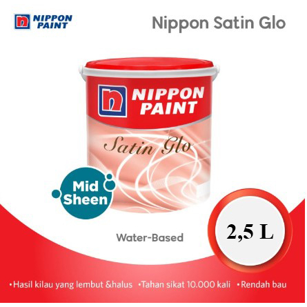Jual Cat Tembok Dinding Satin Glo Nippon Paint Cat mengkilap berkilau ...